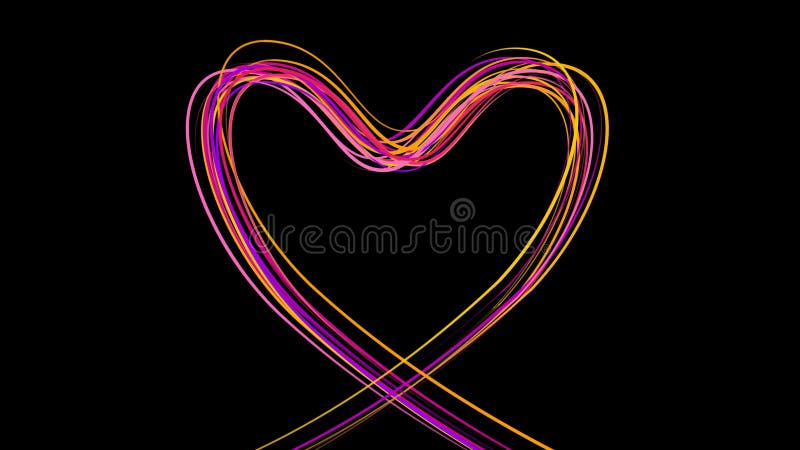 Heart Shape Drawn with Multiple Color Brush Stroke, Endless Loop Stock ...