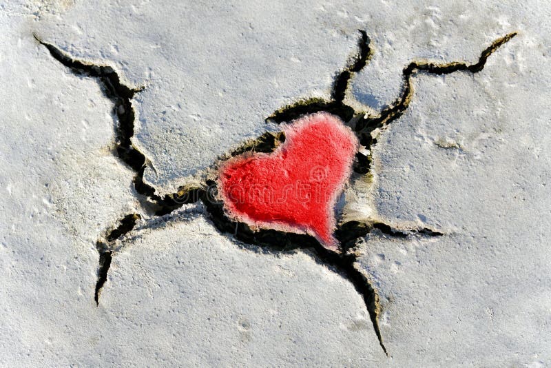 Heart shape in dry soil stock photo. Image of concept - 21015760