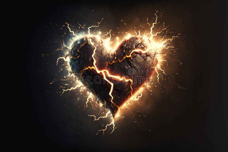 Heart Shape by Electrical Lightning. Creative Heart Symbol. Love ...