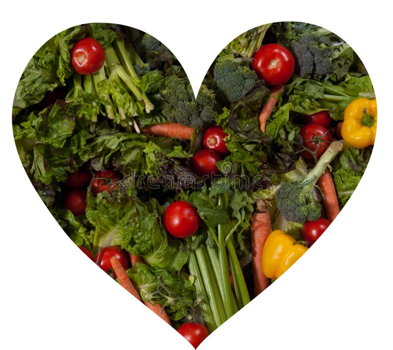 Heart Shape by Various Vegetables and Fruits. Healthy Food Concept ...