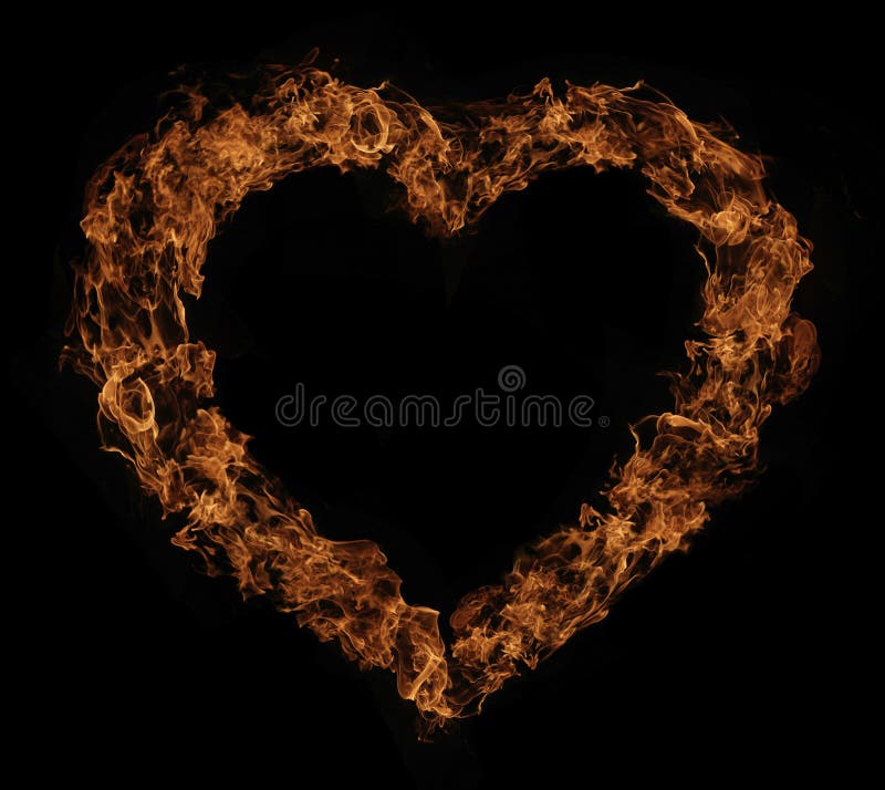 Heart shape fire flames stock image. Image of frame, night - 64272153
