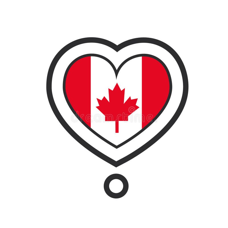 Heart Shape with the Flag of Canada. Vector Stock Illustration ...