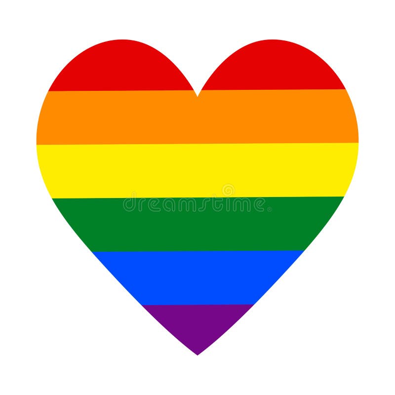 Heart Shape In Flag Lgbt Color Doodle Style Lgbt Icon Template