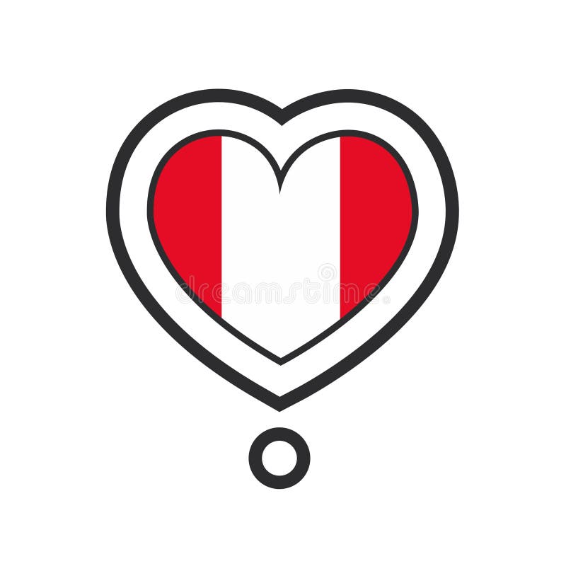 Heart Shape with the Flag of Peru. Vector Stock Illustration ...