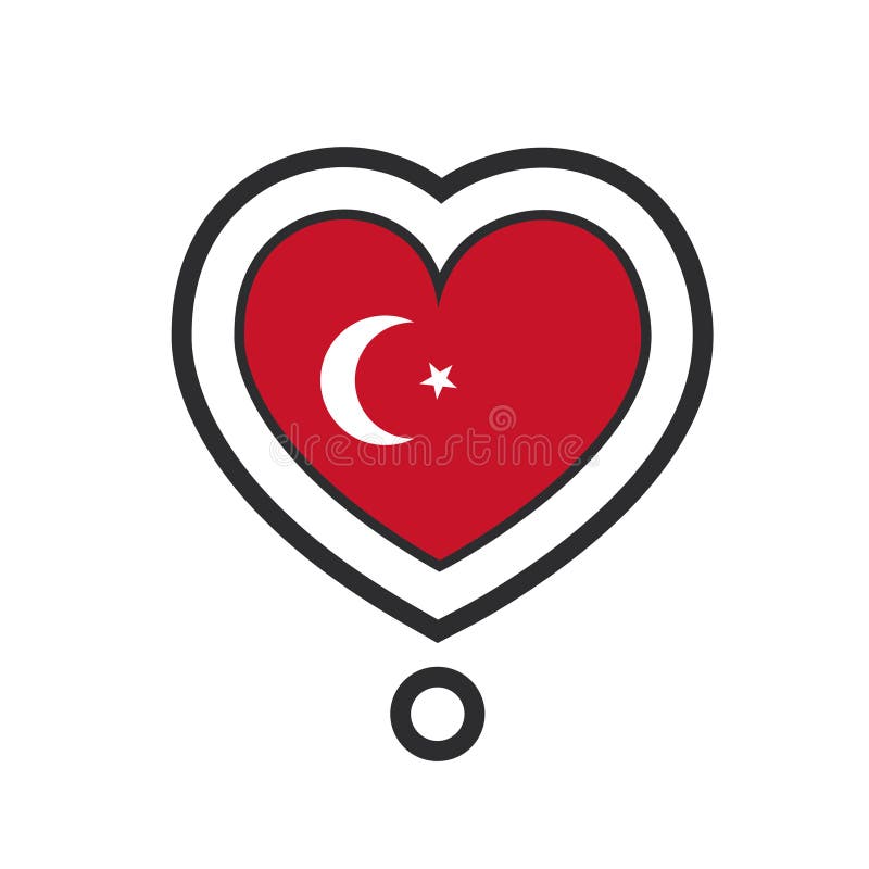 Heart Shape with the Flag of Turkey. Vector Stock Illustration ...