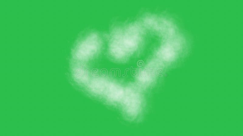 Heart Shape with Fog Effect on Green Screen Background Motion Graphic ...