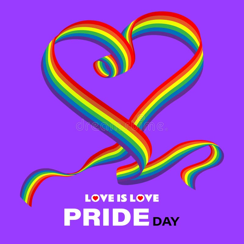 A Heart Shape Formed by Rainbow-colored Ribbons, Concept Illustration ...