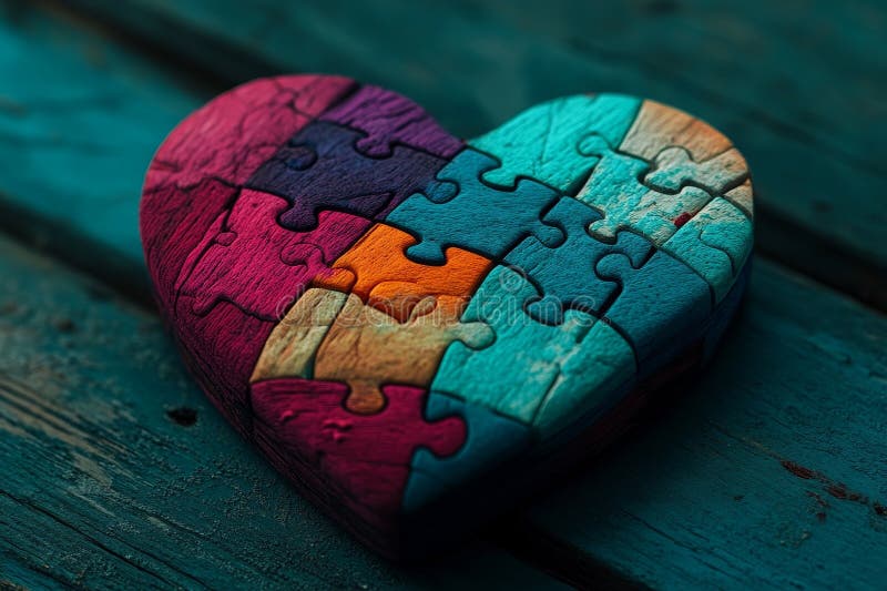 The Heart Shape Formed by a Rainbow Puzzle is a Symbol of Love ...