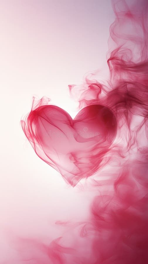 Heart Shape Formed by Swirling Red Smoke Stock Illustration ...