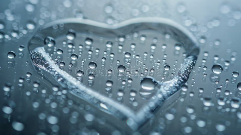 Heart Shape Formed by Water Droplets on a Glass Surface Stock Image ...