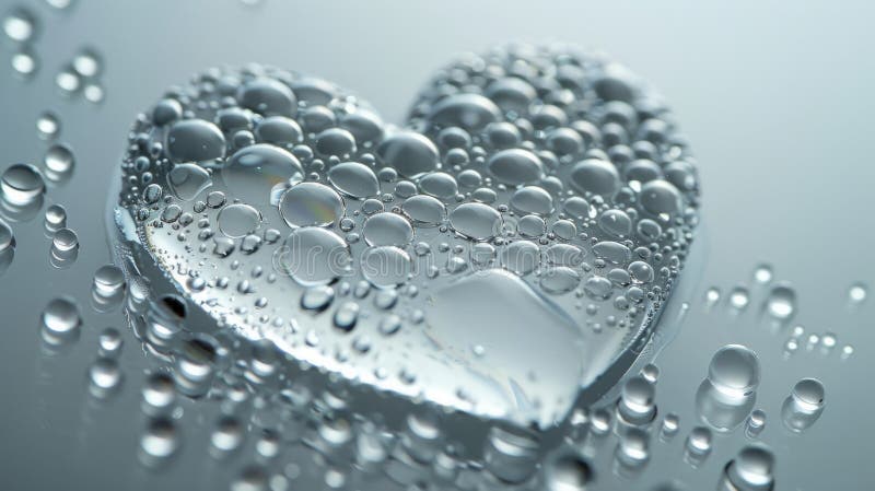Heart Shape Formed by Water Droplets on a Reflective Surface Stock ...