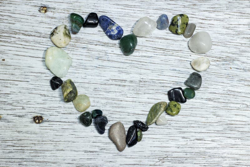 Heart Shape Frame Made of Gemstones Stock Photo - Image of blue ...