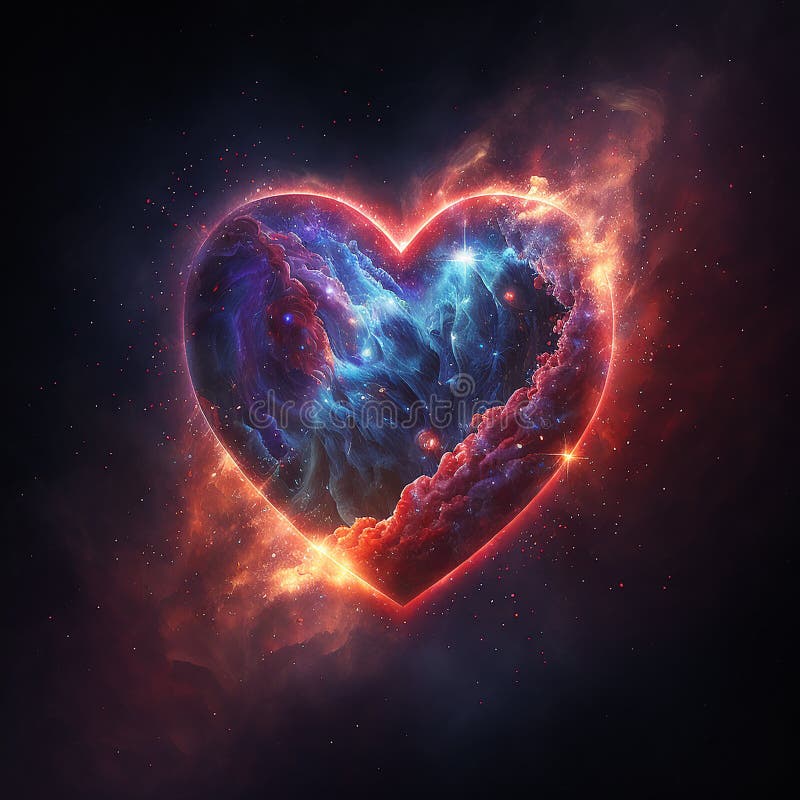 Heart Shape Galaxy, Imagination of a Heart Shape Galaxy, AI Generated ...