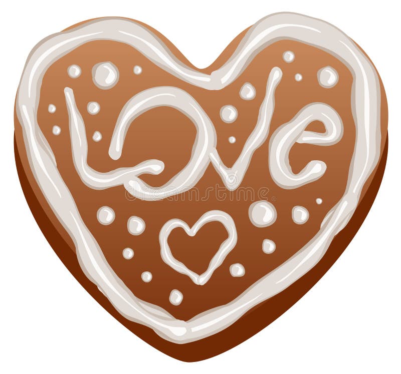 Heart Shape Gingerbread Cakes Stock Vector - Illustration of ginger ...