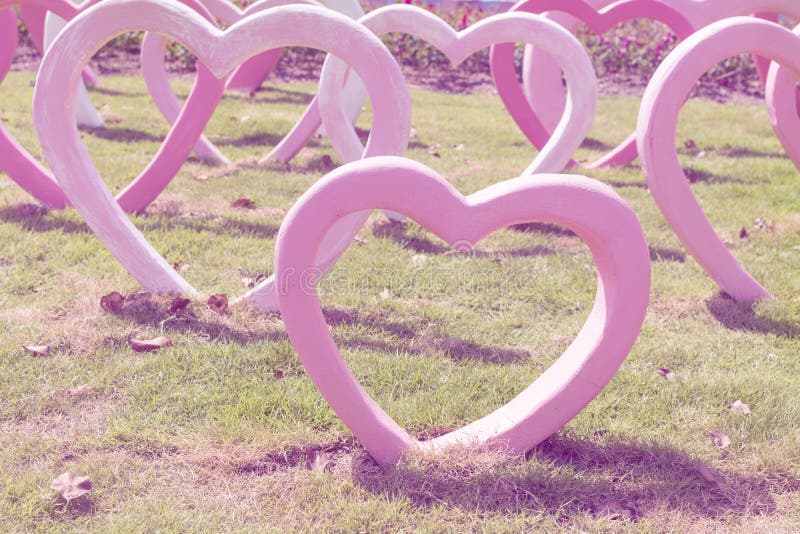 Heart Shape on the Grass ,vintage Filter Stock Photo - Image of hearts ...
