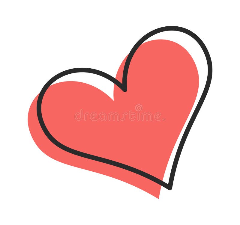 Heart Shape Groovy Geometric Shape Stock Vector - Illustration of ...