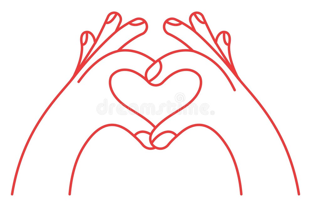 Heart Shape. Hand Gesture Doodle Icon Stock Vector - Illustration of ...