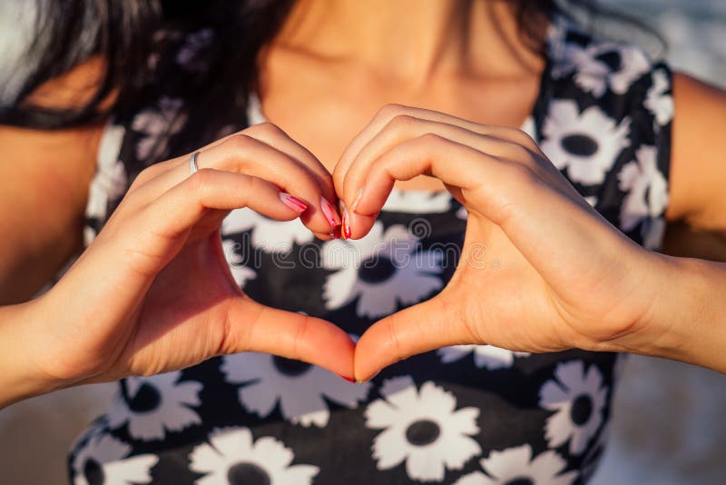 Heart Shape with Hands on Sunset Goa India Stock Image - Image of ...