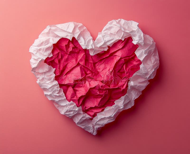 A Heart Shape that Has Been Torn, Exposing Its Red Inside, Represents ...
