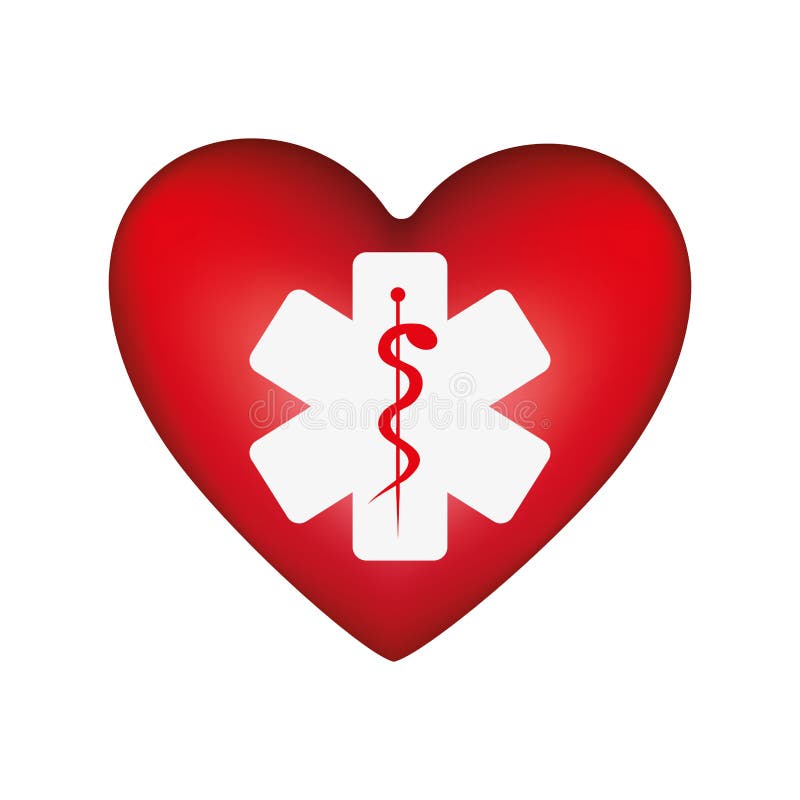 Heart Shape Health Care Emblem Icon Image Stock Vector - Illustration ...