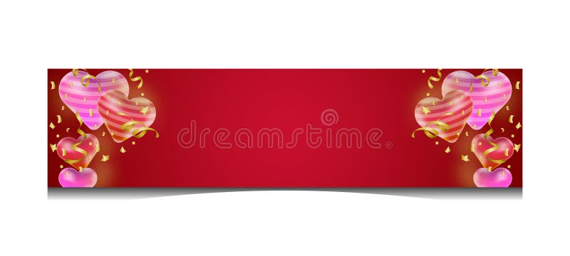 Heart Shape Horizontal Banner Template Background Concept Stock Vector ...