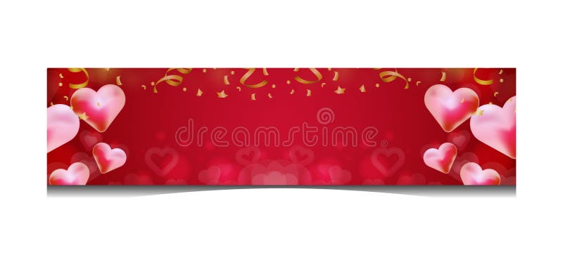 Heart Shape Horizontal Banner Template Background Design Stock Vector ...