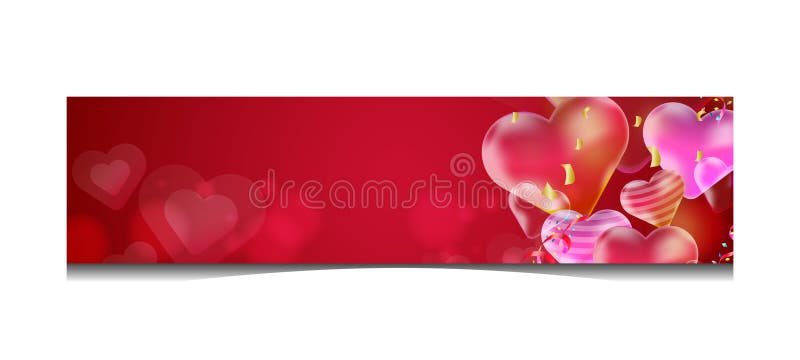 Heart Shape Horizontal Banner Template Background Isolated Stock Vector ...
