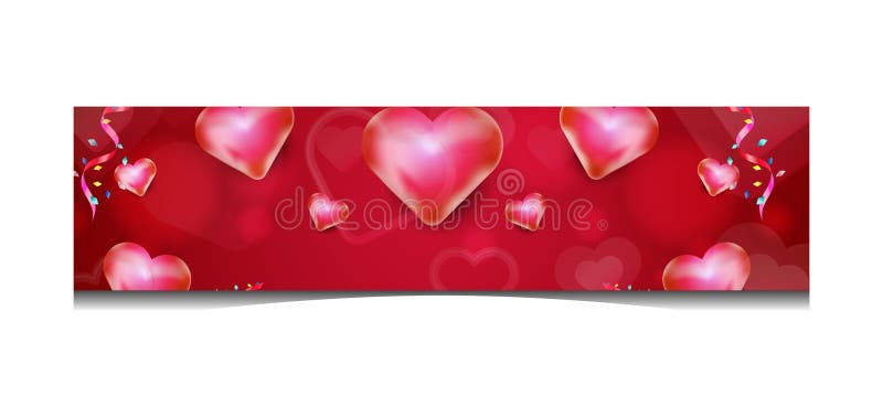 Heart Shape Horizontal Banner Template Background Vector Stock Vector ...