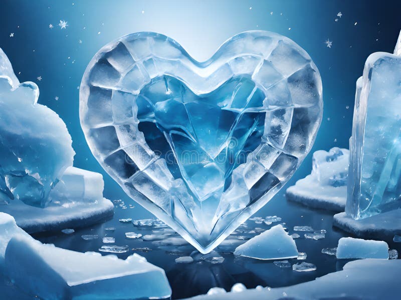 Heart shape with ice stock illustration. Illustration of season - 308249713