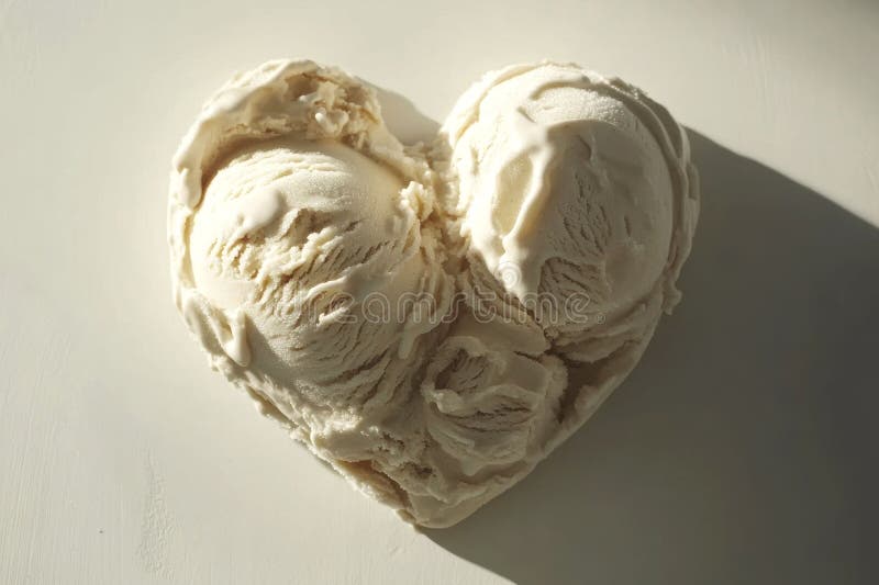 Heart Shape Ice Cream Design for Romantic Dessert Presentation Stock ...