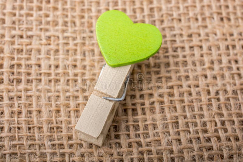Heart Shape Icon Attached To Clothespin Stock Image - Image of ...