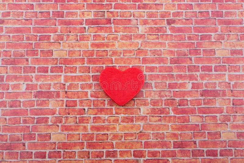 Heart Shape Icon on a Brick Wall Stock Photo - Image of happy ...