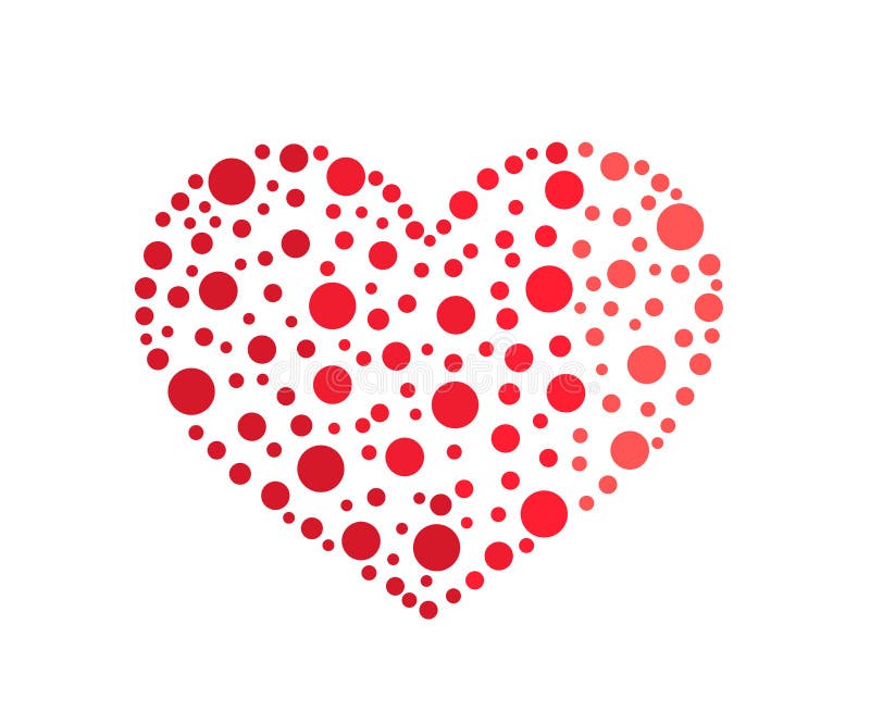 Heart Shape Icon Made of Dots Stock Vector - Illustration of shape ...