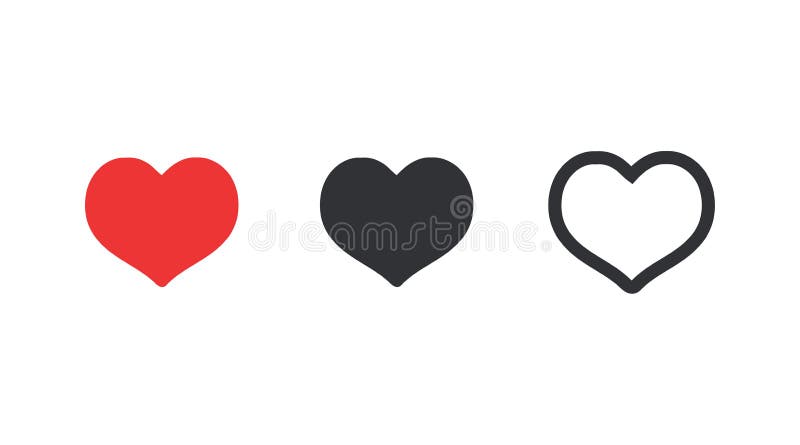 Heart shape icon set stock vector. Illustration of sign - 240374552