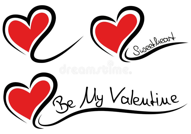 Heart Shape Illustration Set Stock Vector - Illustration of balloon ...