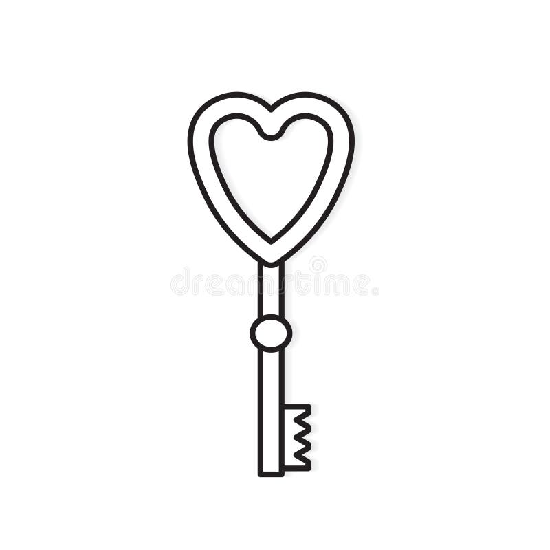 Heart shape key icon stock vector. Illustration of heart - 145770398