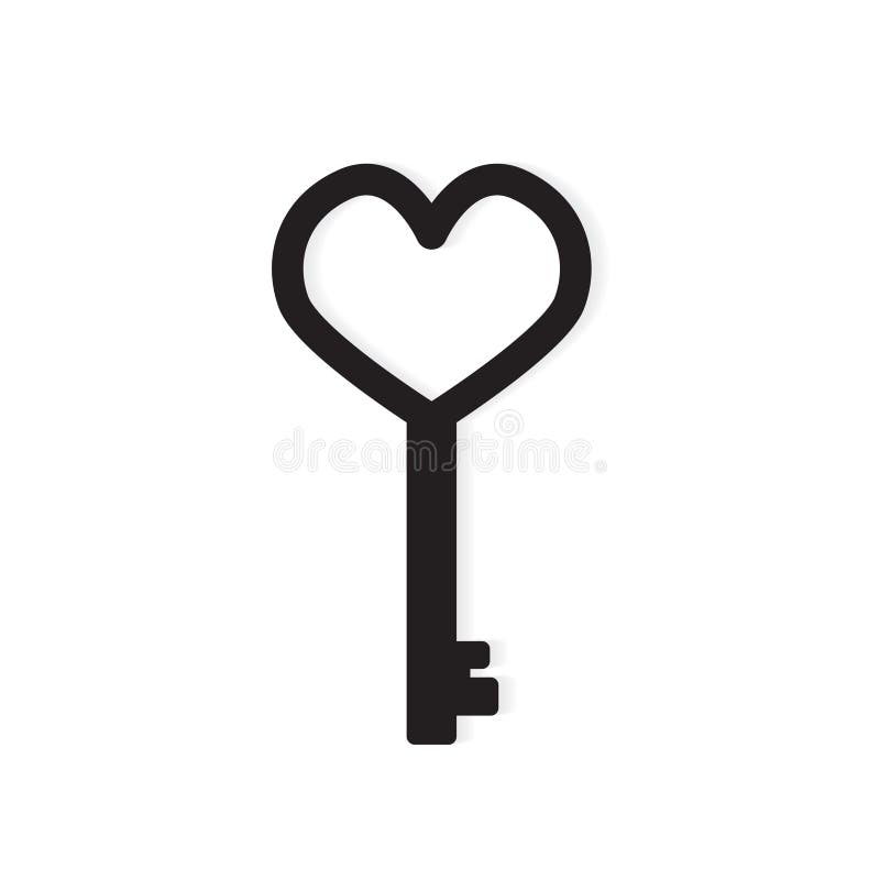 Heart shape key icon stock vector. Illustration of beloved - 145770405