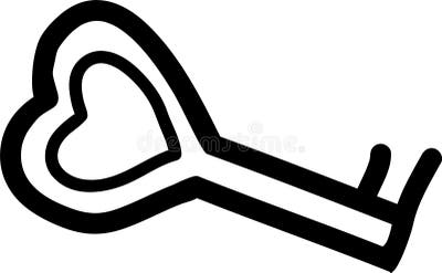 Heart Shape Key Sketch stock vector. Illustration of shape - 353428055