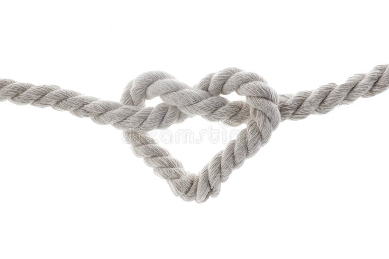 Heart Shape Knot of Rope Isolated on White Background Stock Image ...