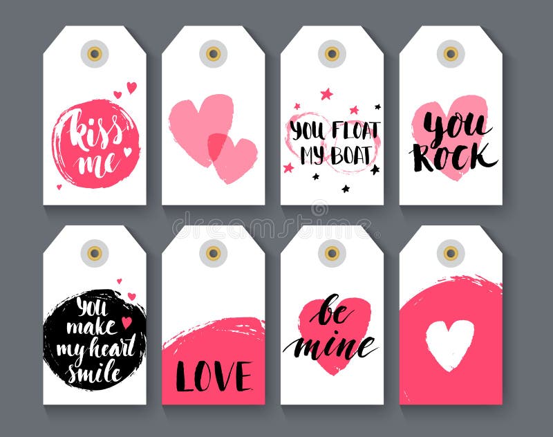 Heart shape label set stock vector. Illustration of paper - 154216298