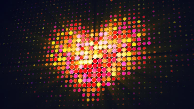 Heart Shape of LED Dots on Digital Monitor 3D Illustration Stock ...