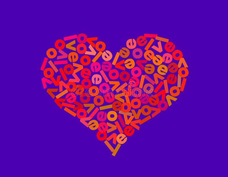 Heart Shape from Letters. Vector Illustration. Stock Vector ...