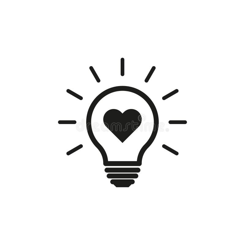 Heart Shape in a Light Bulb. Vector Illustration. EPS 10 Stock Vector ...
