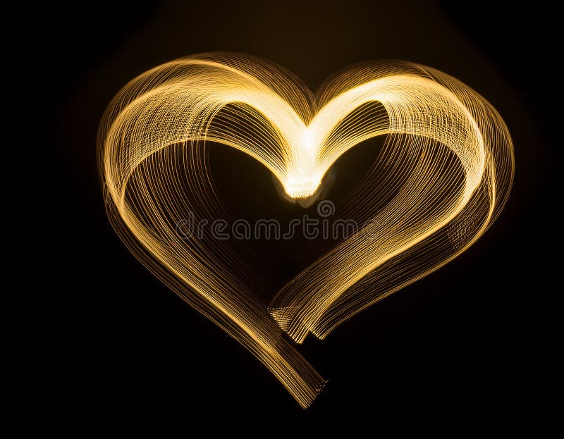 Heart Shape Light. Flowing Light Effect Form into Heart Shape Stock ...