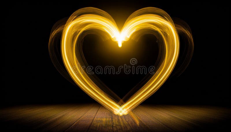 Heart Shape Light. Flowing Light Effect Form into Heart Shape Stock ...