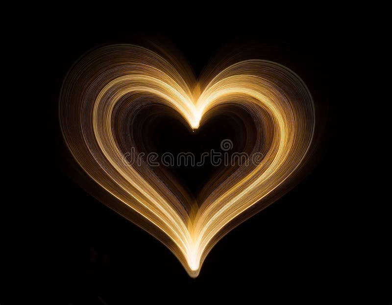 Heart Shape Light. Flowing Light Effect Form into Heart Shape Stock ...