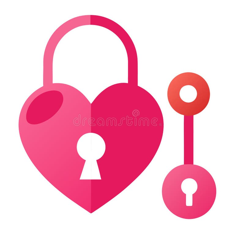 Heart Shape Lock and Key Vector Stock Vector - Illustration of petal ...