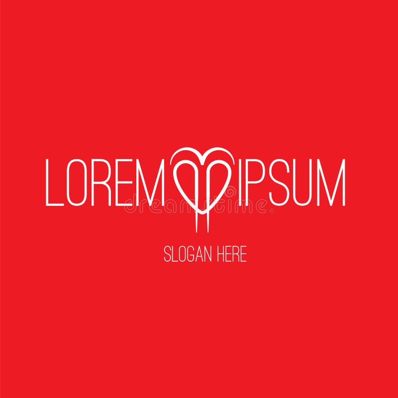 Heart Shape with Logo Design Stock Vector - Illustration of identity ...