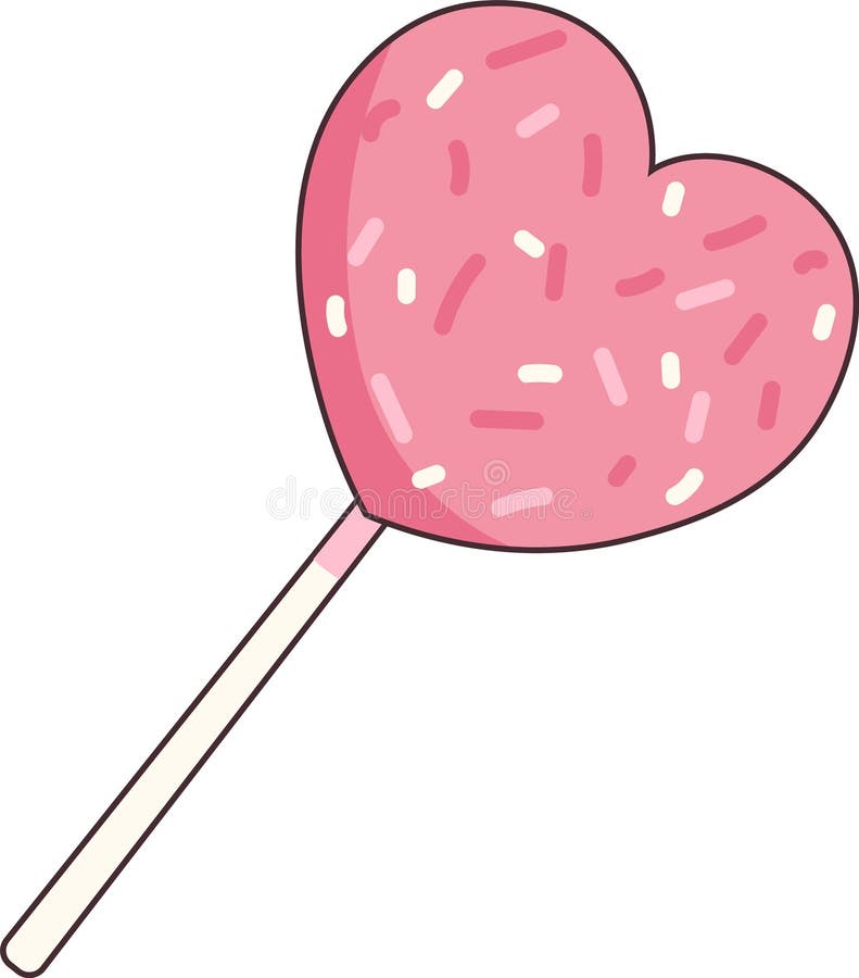 Heart Shape Lollipop stock vector. Illustration of tasty - 354221693