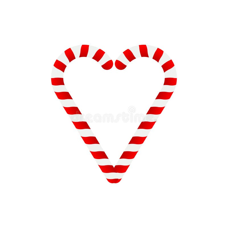 Heart Shape Made of Candy Canes, Vector Design Stock Illustration ...
